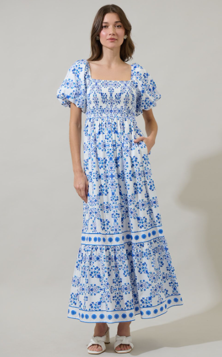 Emily Floral Smocked Maxi Dress – LibbyKat
